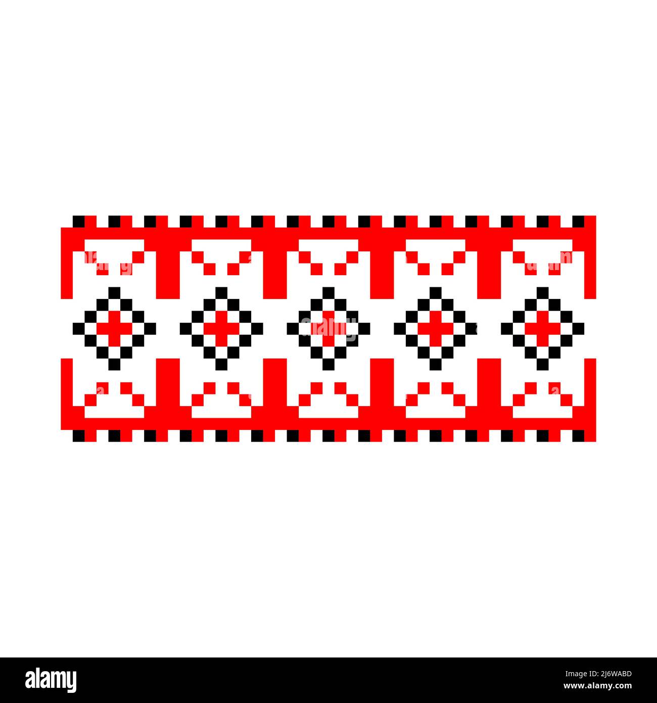 Pixelized pattern Vyshyvanka Traditional Ethnic Ukrainian Seamless ...