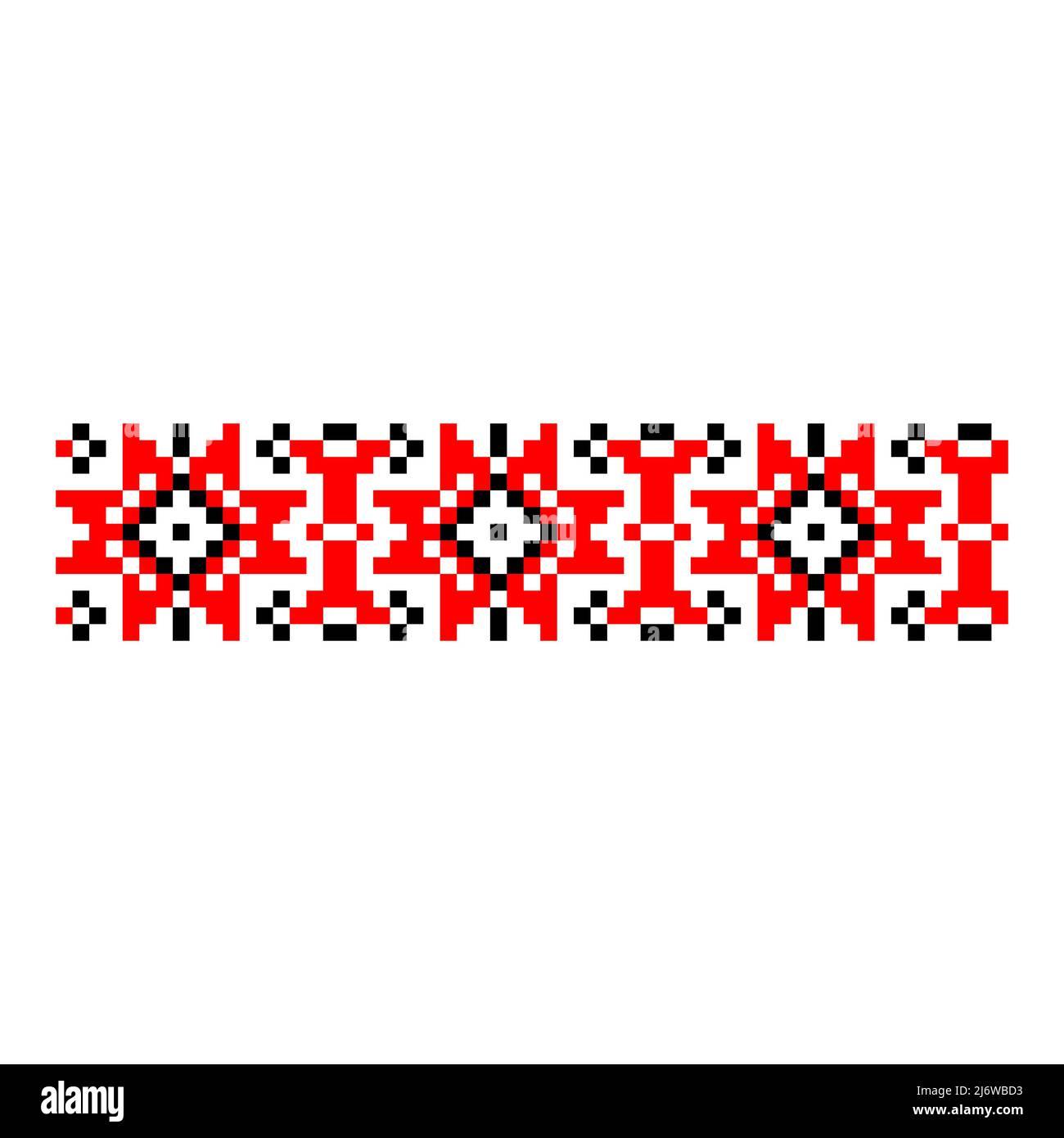 Pixelized pattern Vyshyvanka Traditional Ethnic Ukrainian Seamless ...