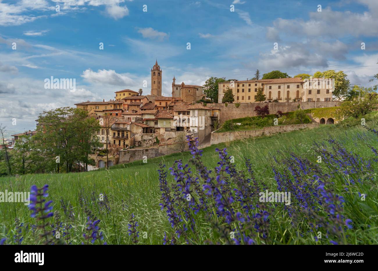 Monforte d'Alba, langhe, Italy - May 02, 2022: medieval village of ...