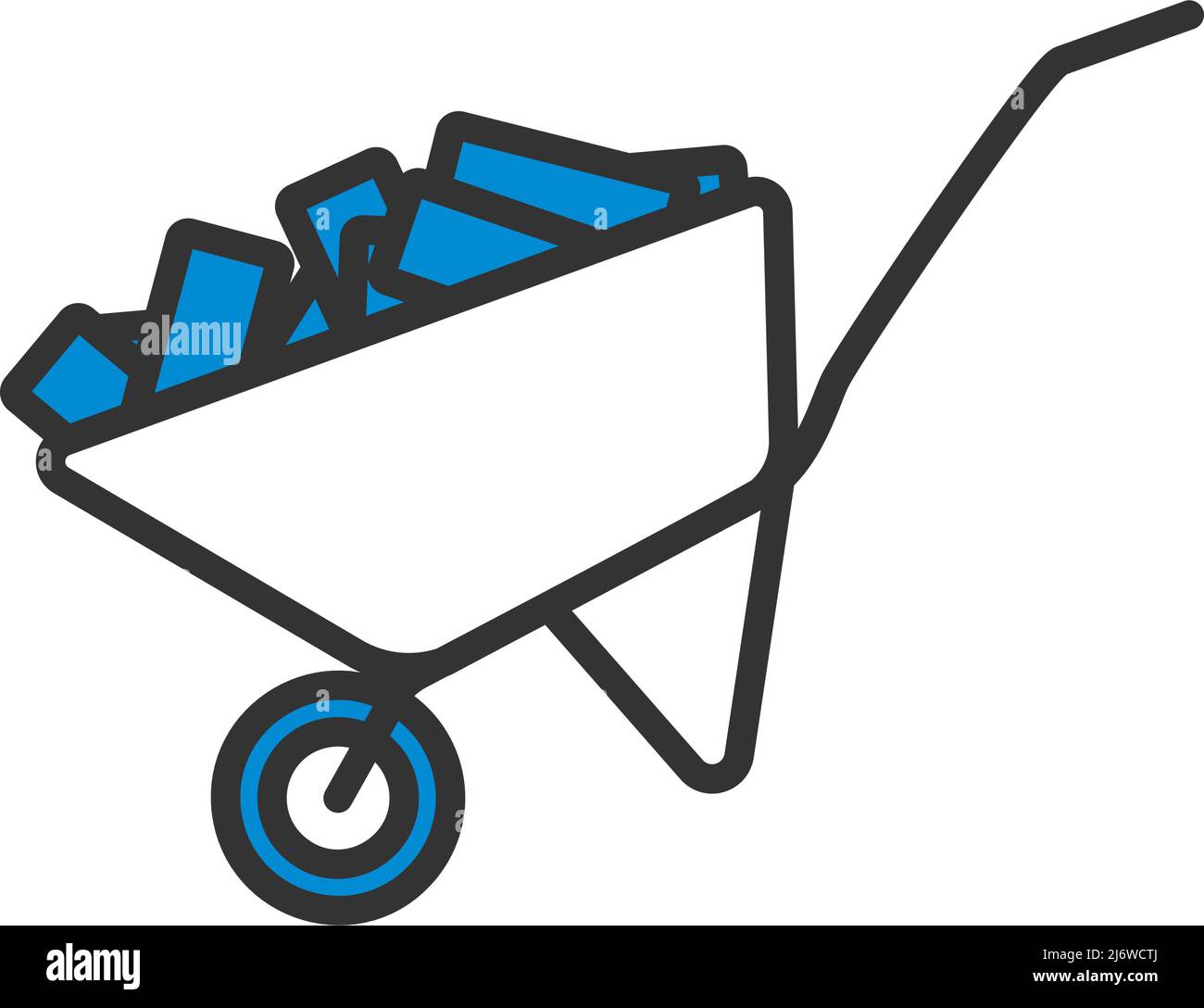 Icon Of Construction Cart. Editable Bold Outline With Color Fill Design ...
