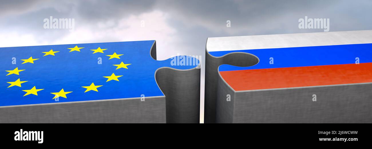 A symbol image on the subject EU-Russia relations Stock Photo - Alamy