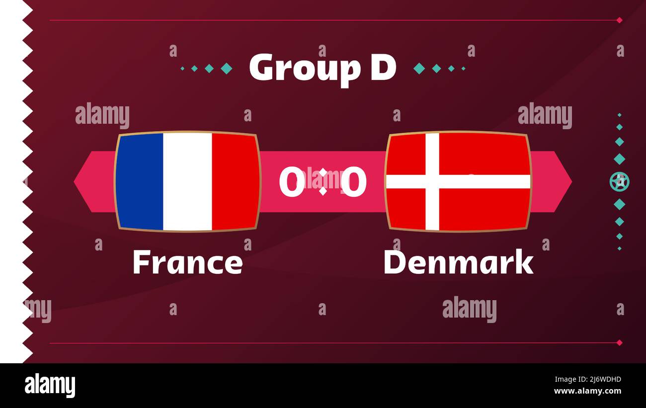 France vs Denmark, Football 2022, Group D. World Football Competition ...