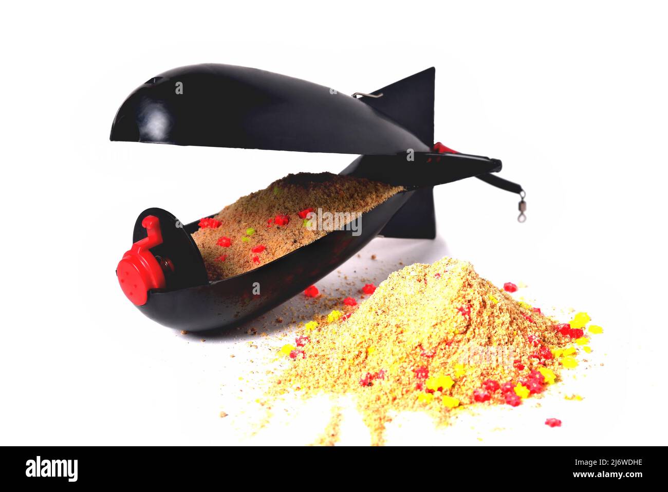 rocket-type fishing trough with food inside for long distance feeding ...