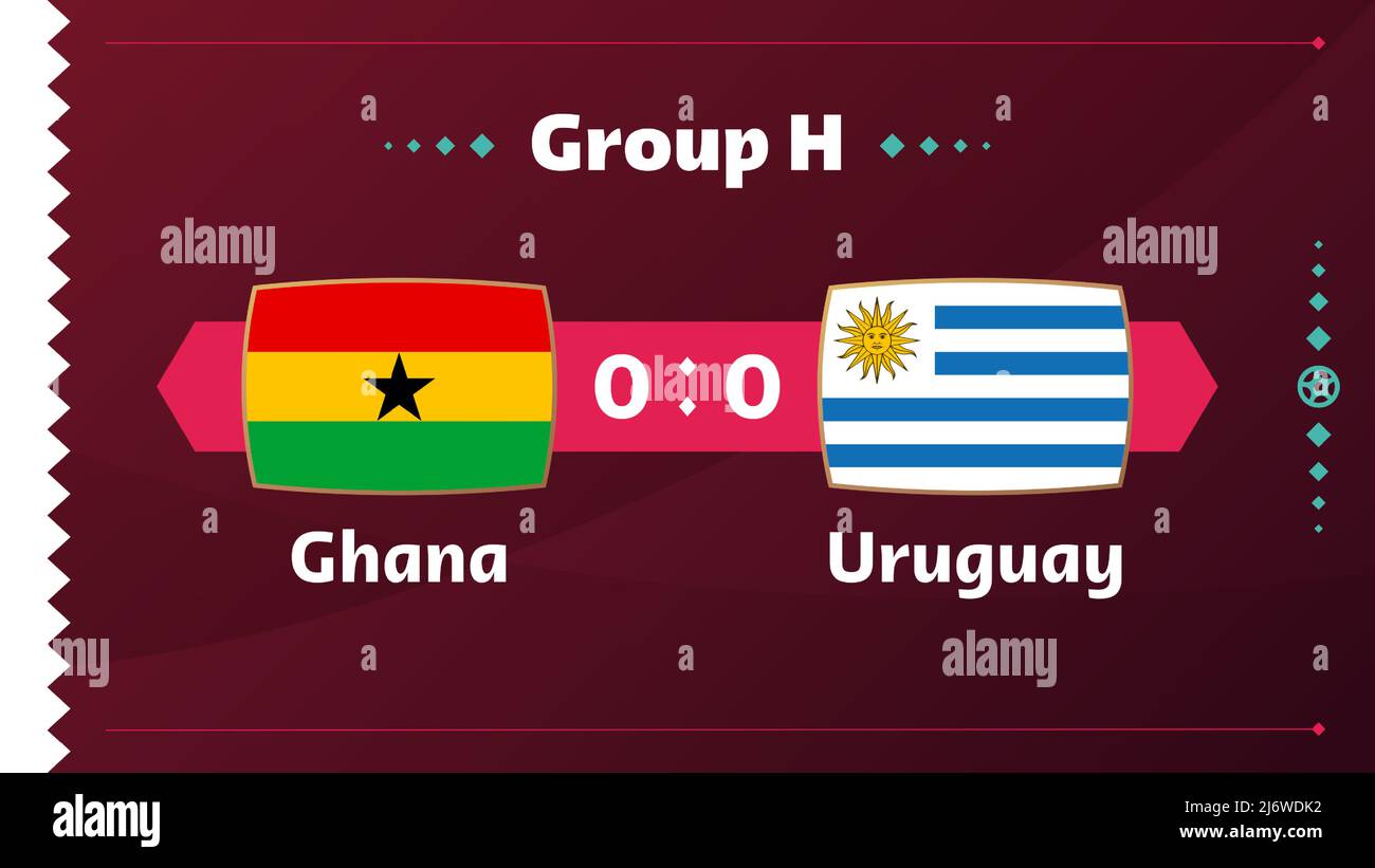 Ghana vs Uruguay, Football 2022, Group H. World Football Competition championship match versus ...