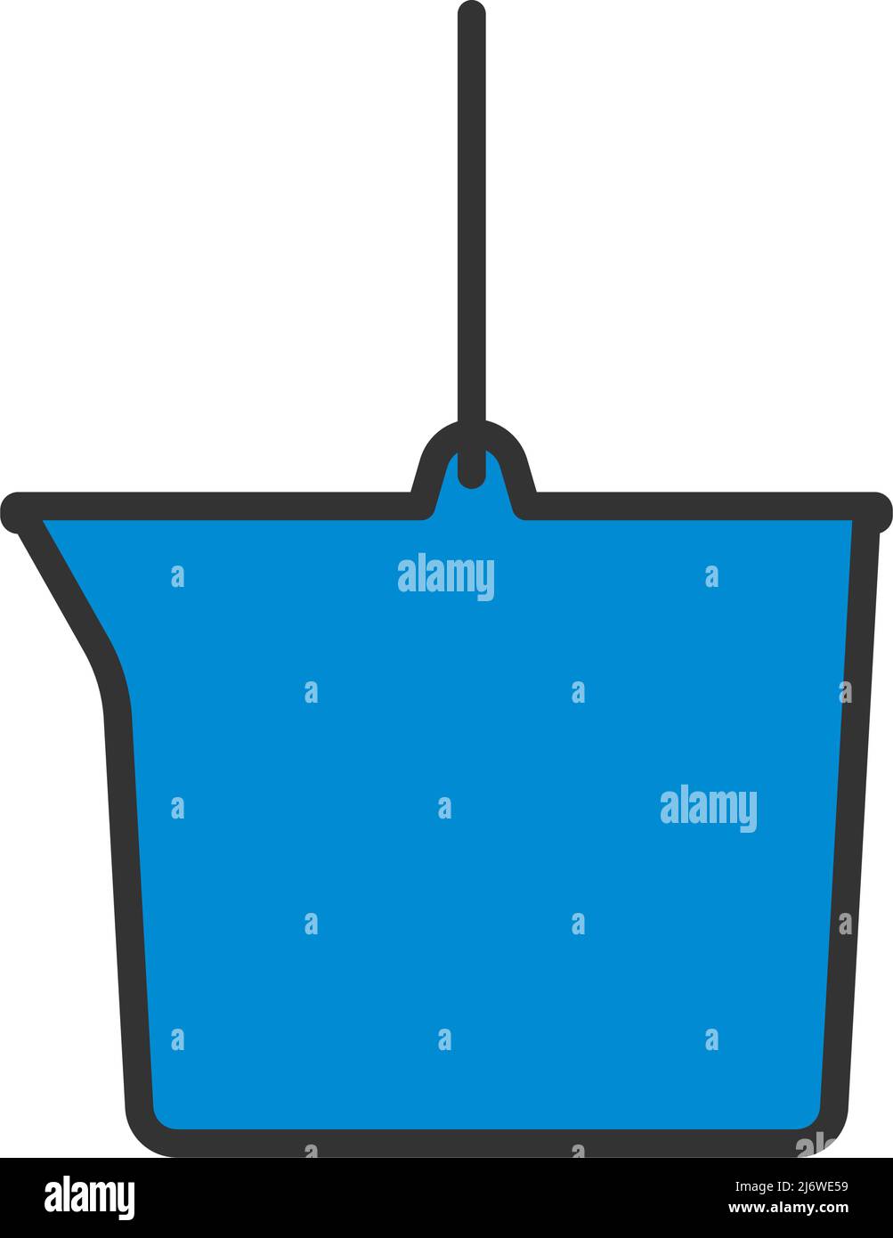 Icon Of Bucket. Editable Bold Outline With Color Fill Design. Vector ...