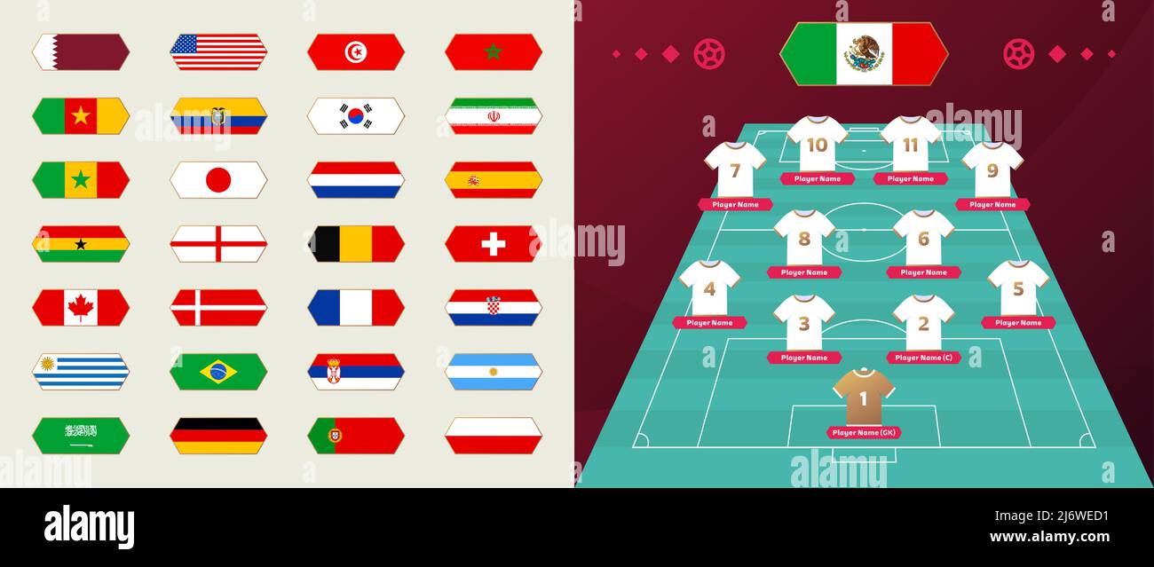 Football Teams Line Up Stock Vector Images Alamy