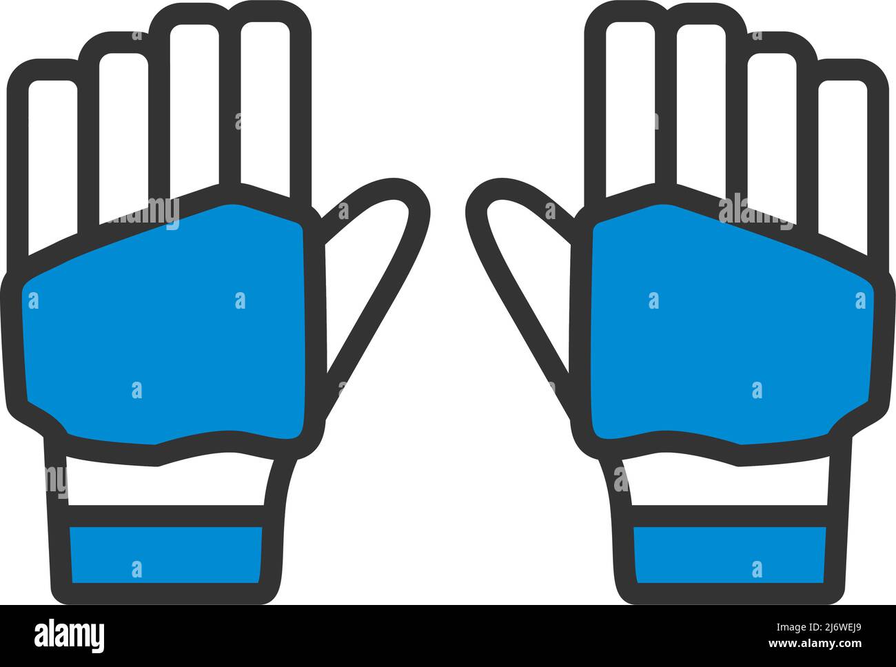 Pair Of Cricket Gloves Icon. Editable Bold Outline With Color Fill ...