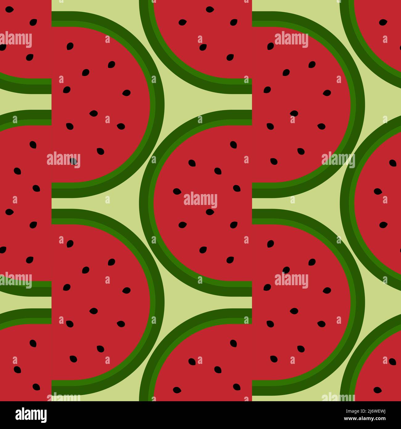 Simple seamless Watermelon pattern. Wavy Lines made of Watermelon ...