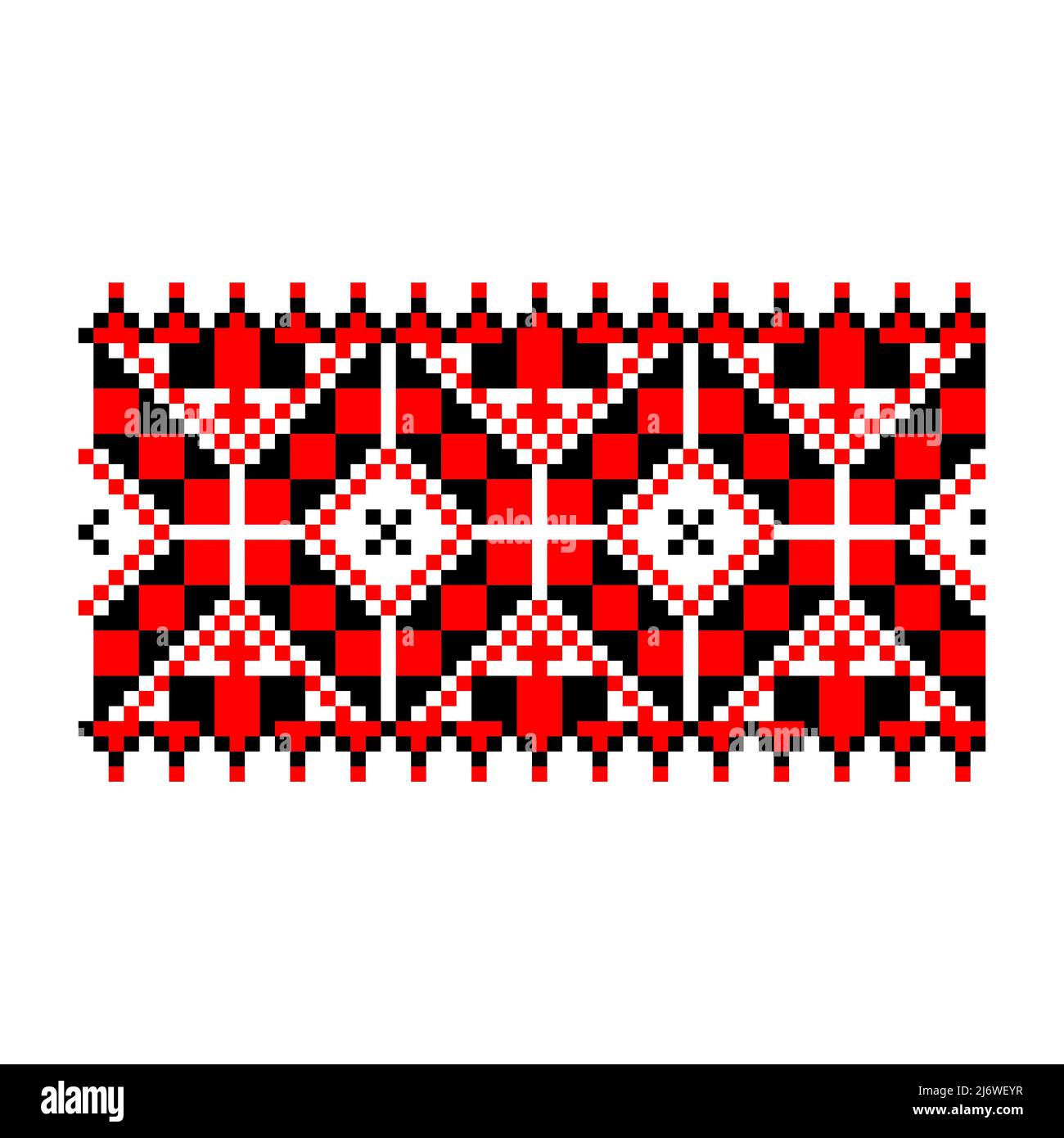 Pixelized pattern Vyshyvanka Traditional Ethnic Ukrainian Seamless ...