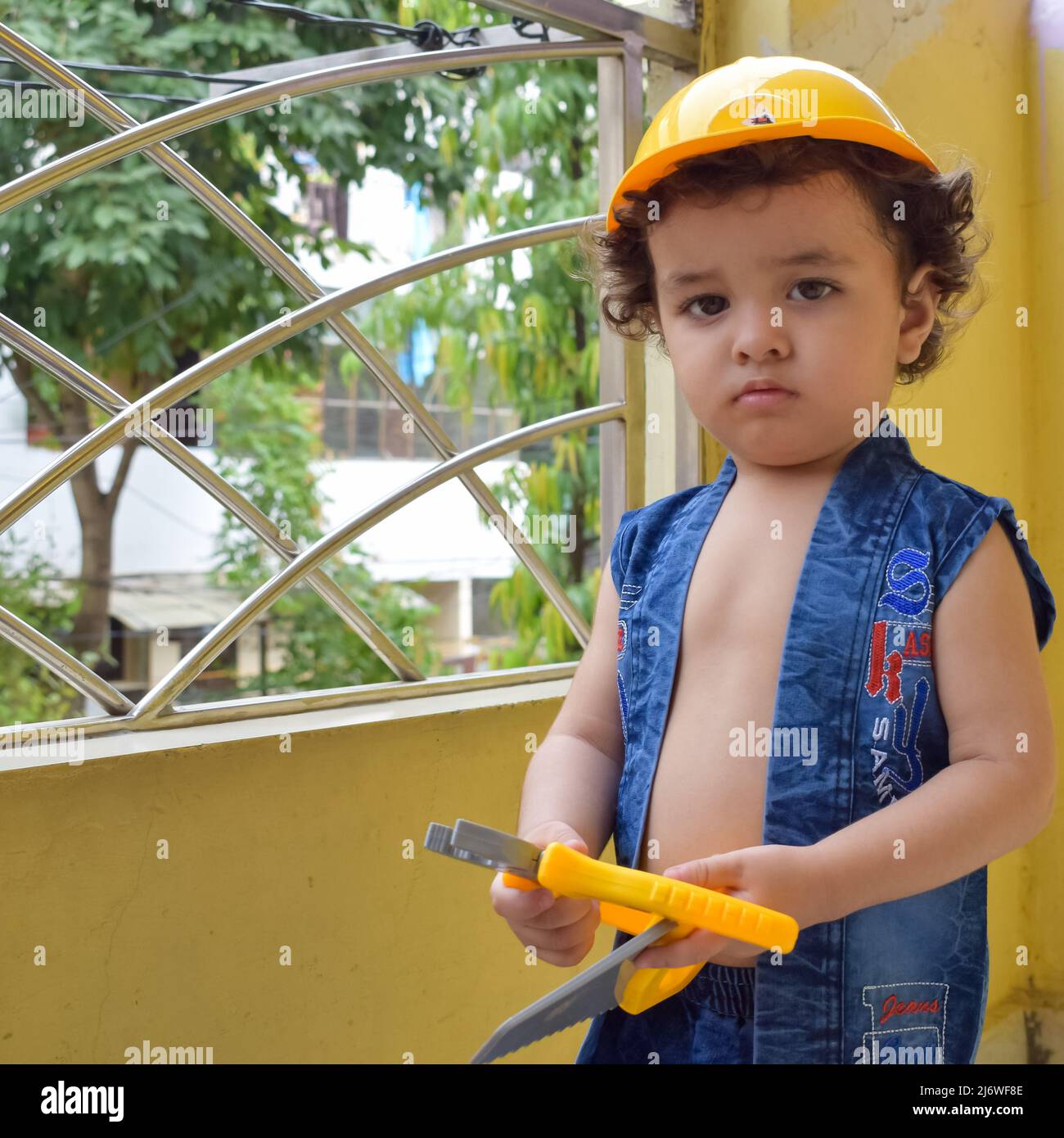 Cute little boy Shivaay at home balcony during summer time, Sweet ...