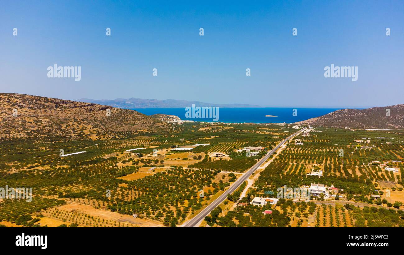 Crete mountain landscape, top view Stock Photo - Alamy