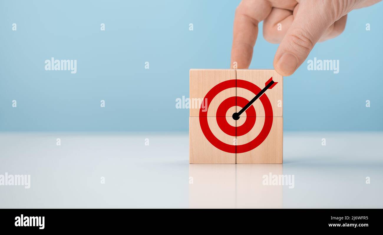man hand arranging wood block with icon business strategy and Action ...