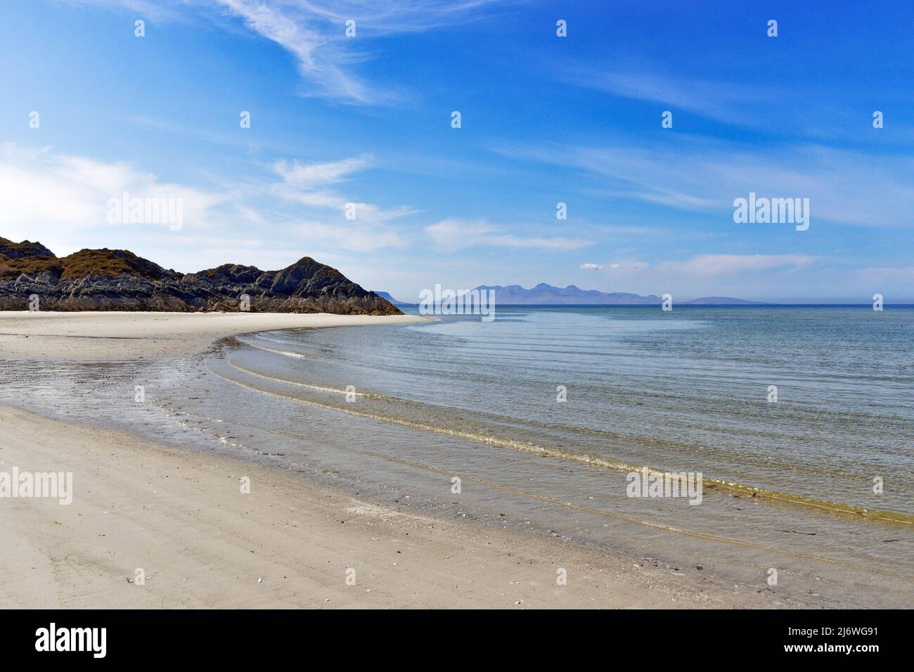 MORAR SCOTLAND LIMPID SEA AND A WHITE SAND BEACH OF CAMUSDARACH ISLAND ...