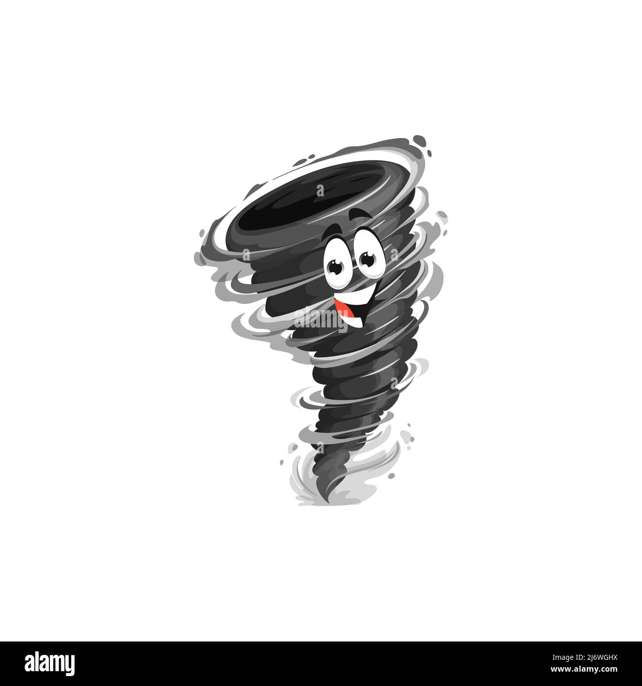 Cartoon tornado character, funny vector storm whirl personage ...