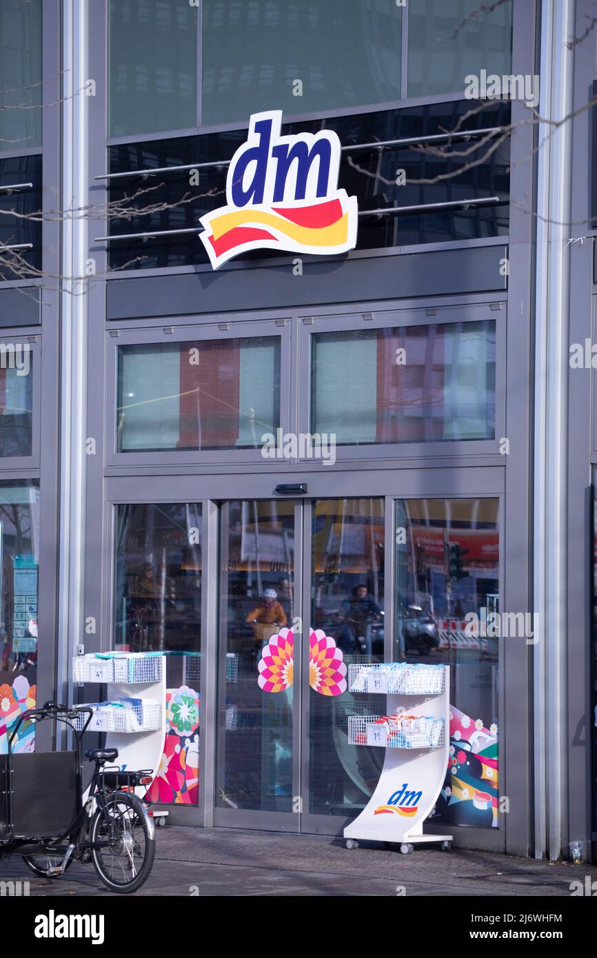 Berlin, Germany, DM drugstore sign in Alexanderplatz Stock Photo - Alamy