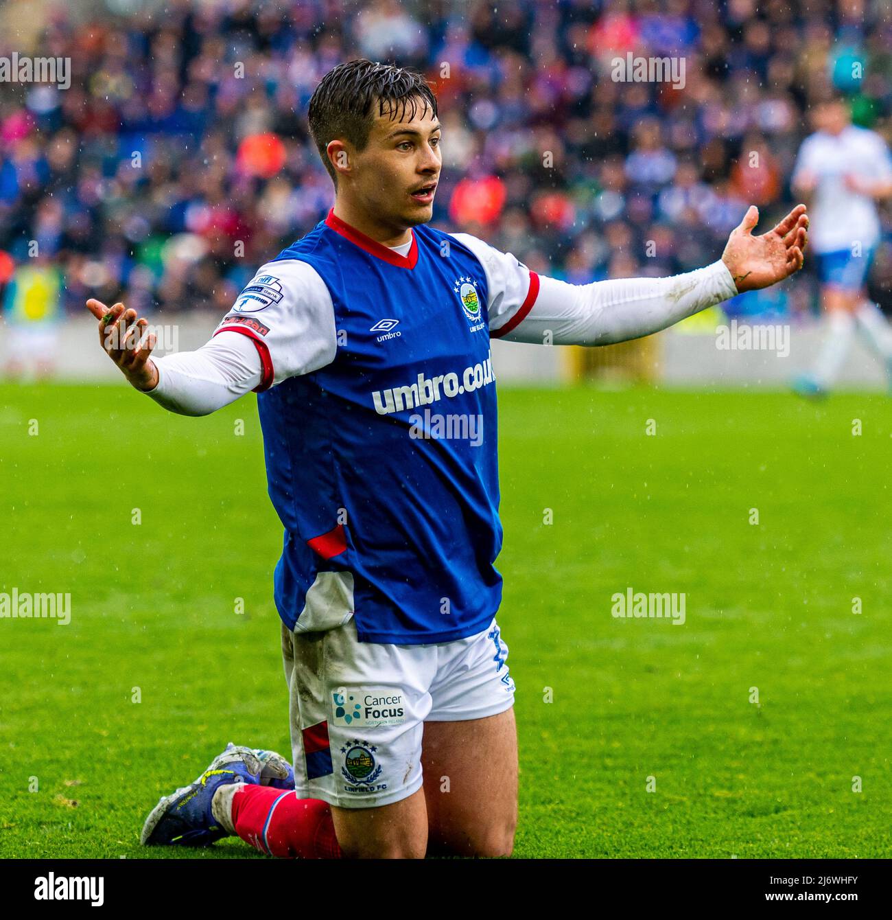 Linfield player Jordan Stewart pictured versus Coleraine at Windsor ...