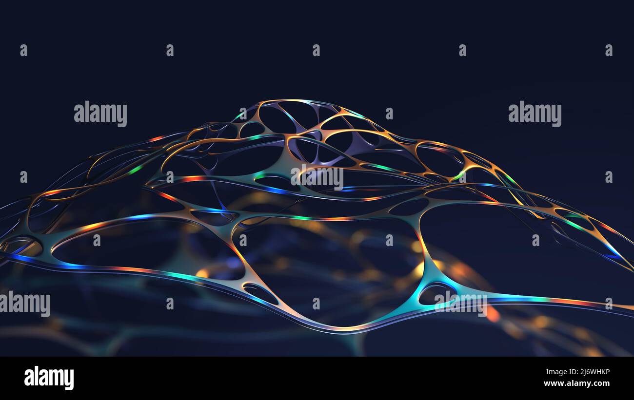 Data stream. Neural network, artificial intelligence and digital ...