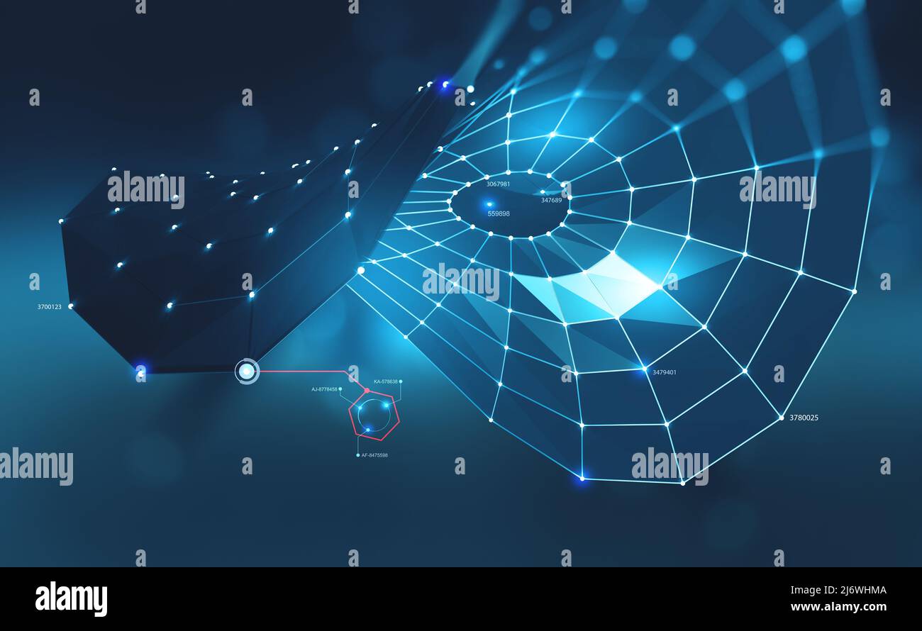 Big data concept. Global information field. Future network 3d ...