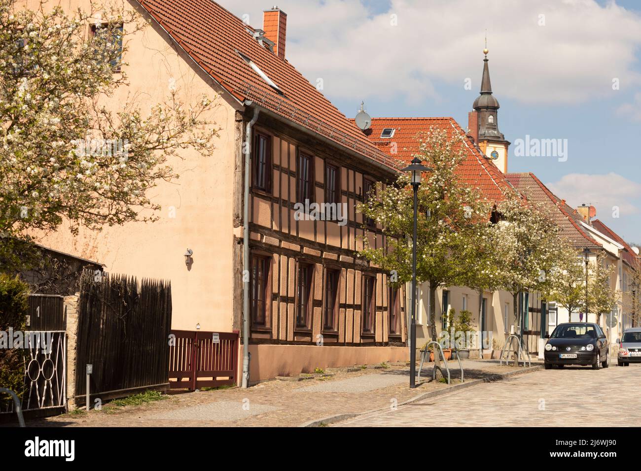 half-timber house, Fachwerkbau house, Templin, germany Stock Photo - Alamy