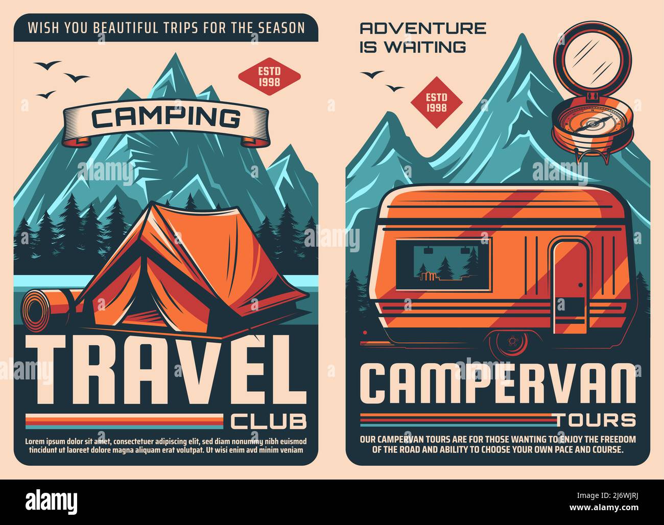 Retro travel posters Stock Vector Images - Alamy