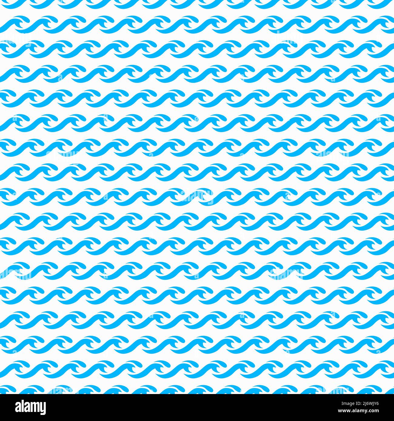 Ocean and sea waves seamless pattern. Vector background of blue water ...