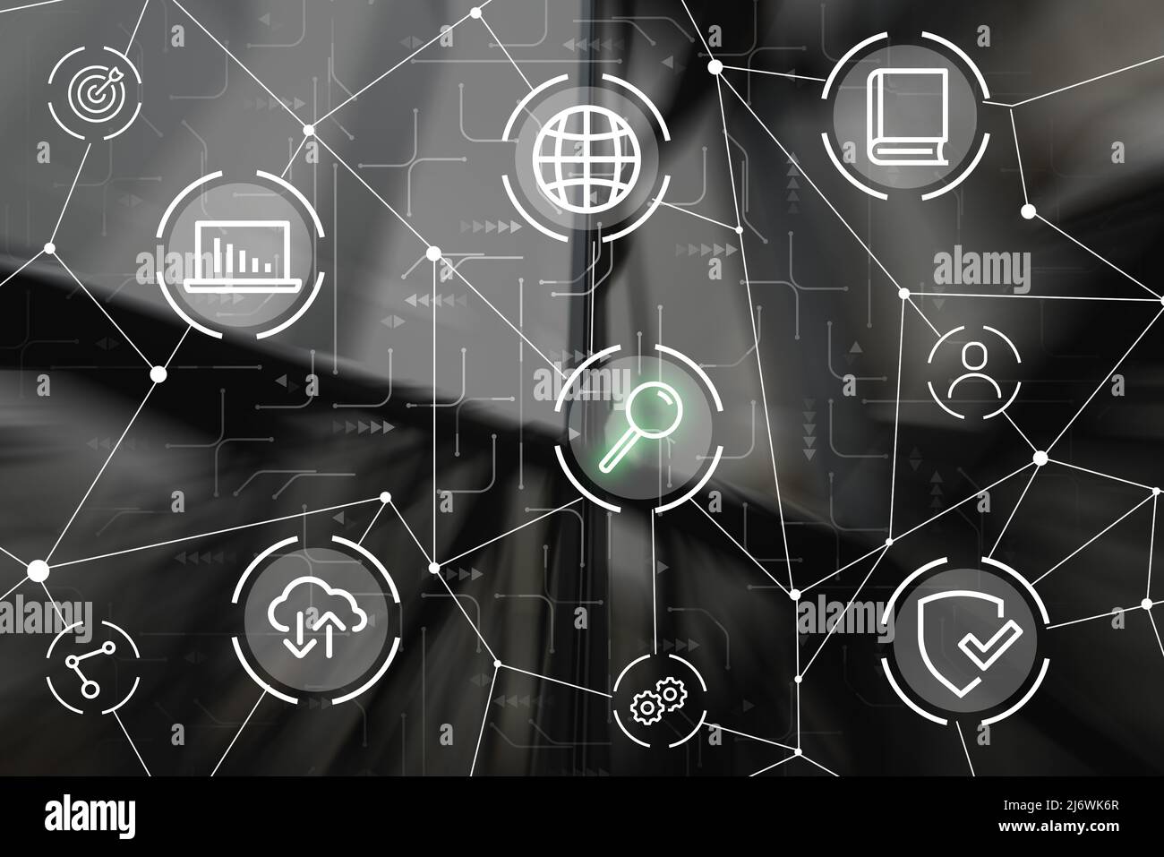 Concept Data Discovery with Abstract Graphic Icons Stock Photo - Alamy