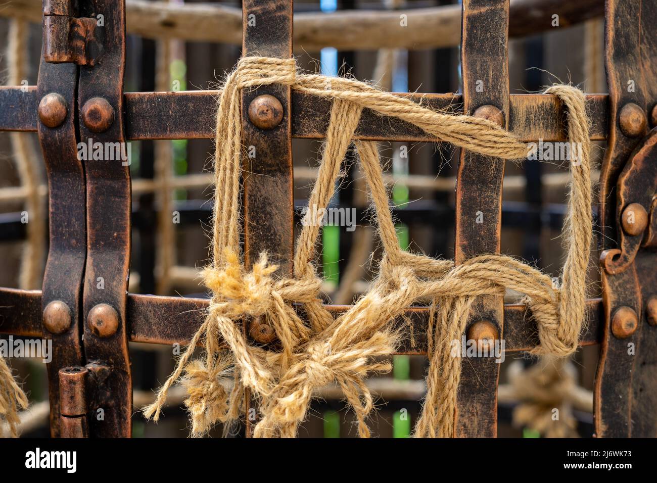 The designer bird cage is made in the old style. Iron cage decorated ...