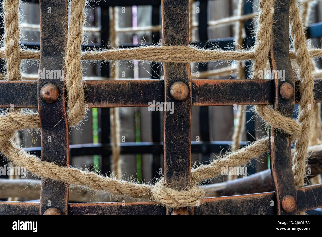 The designer bird cage is made in the old style. The iron cage is ...