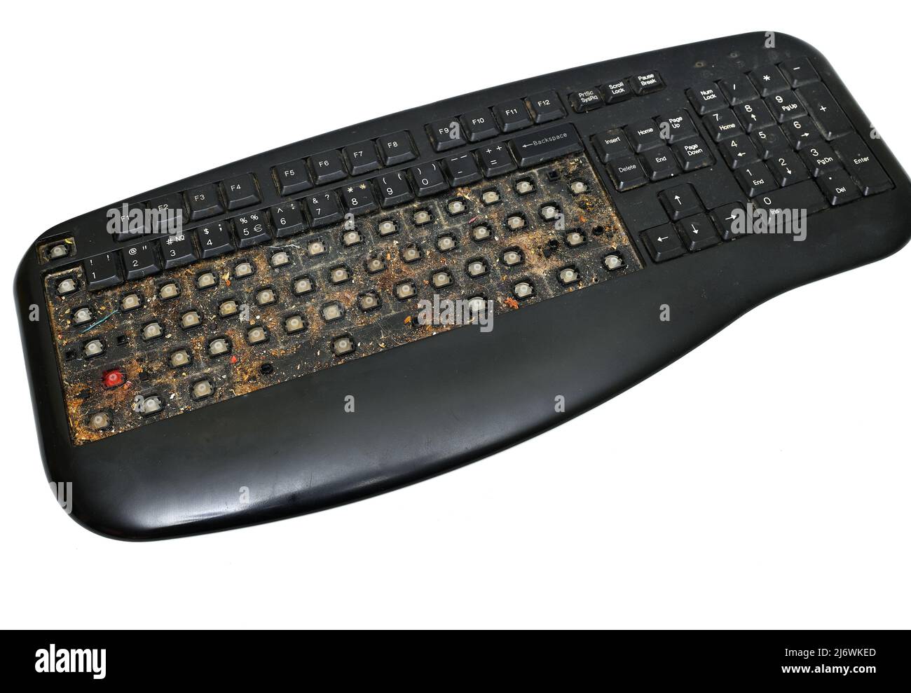 very dirty black disassembled keyboard close-up Stock Photo - Alamy