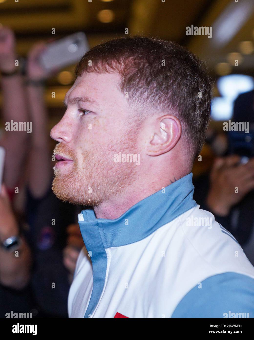 LAS VEGAS, NV - May 3: Canelo Alvarez walks in to the lobby to be ...
