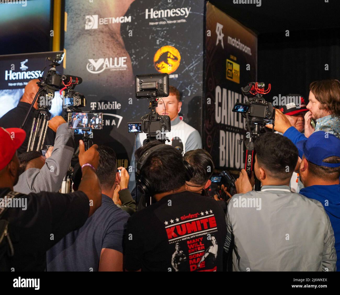 LAS VEGAS, NV - May 3: Canelo Alvarez meets with the press for ...