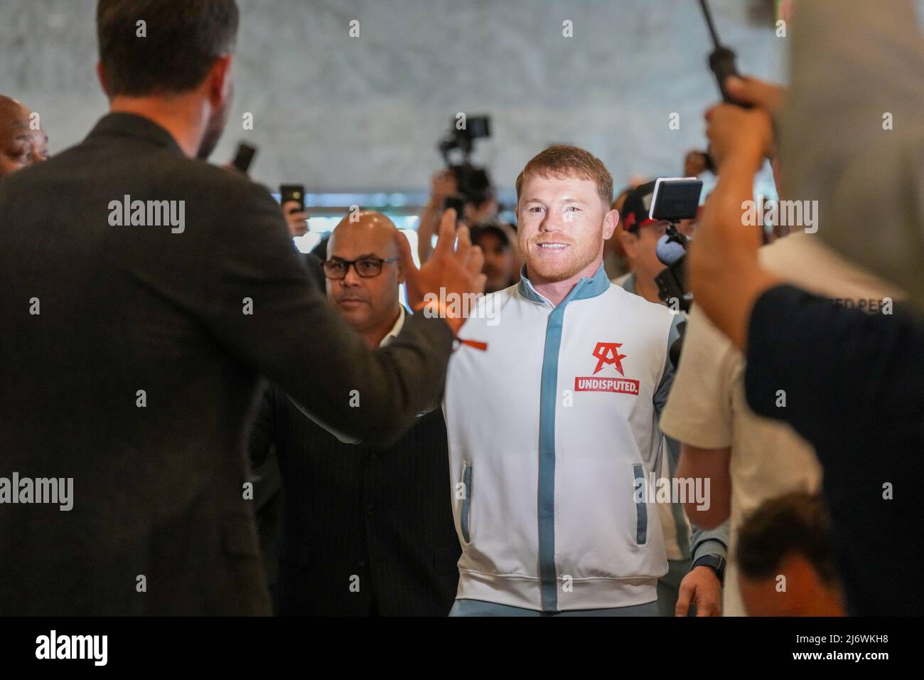 LAS VEGAS, NV - May 3: Canelo Alvarez walks in to the lobby to be ...