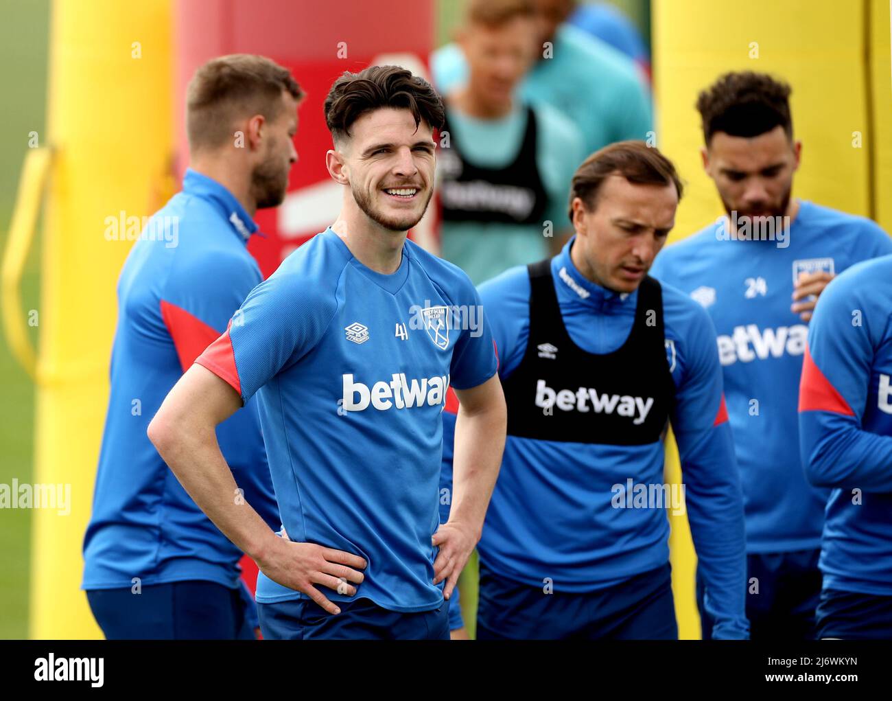 West Ham United's Declan Rice during a training session at Rush Green ...