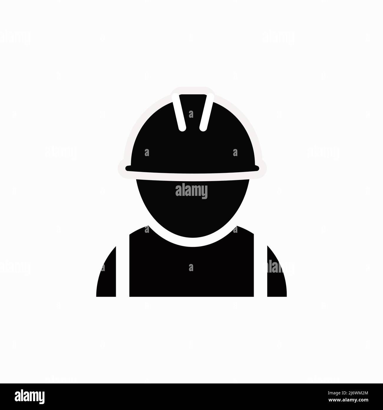 Construction Worker Icon - Contract Labor With Hard Hat Helmet Vector ...