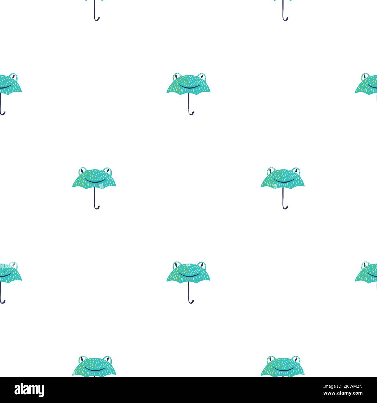 Seamless pattern cute frog umbrella. Background of funny accessory ...