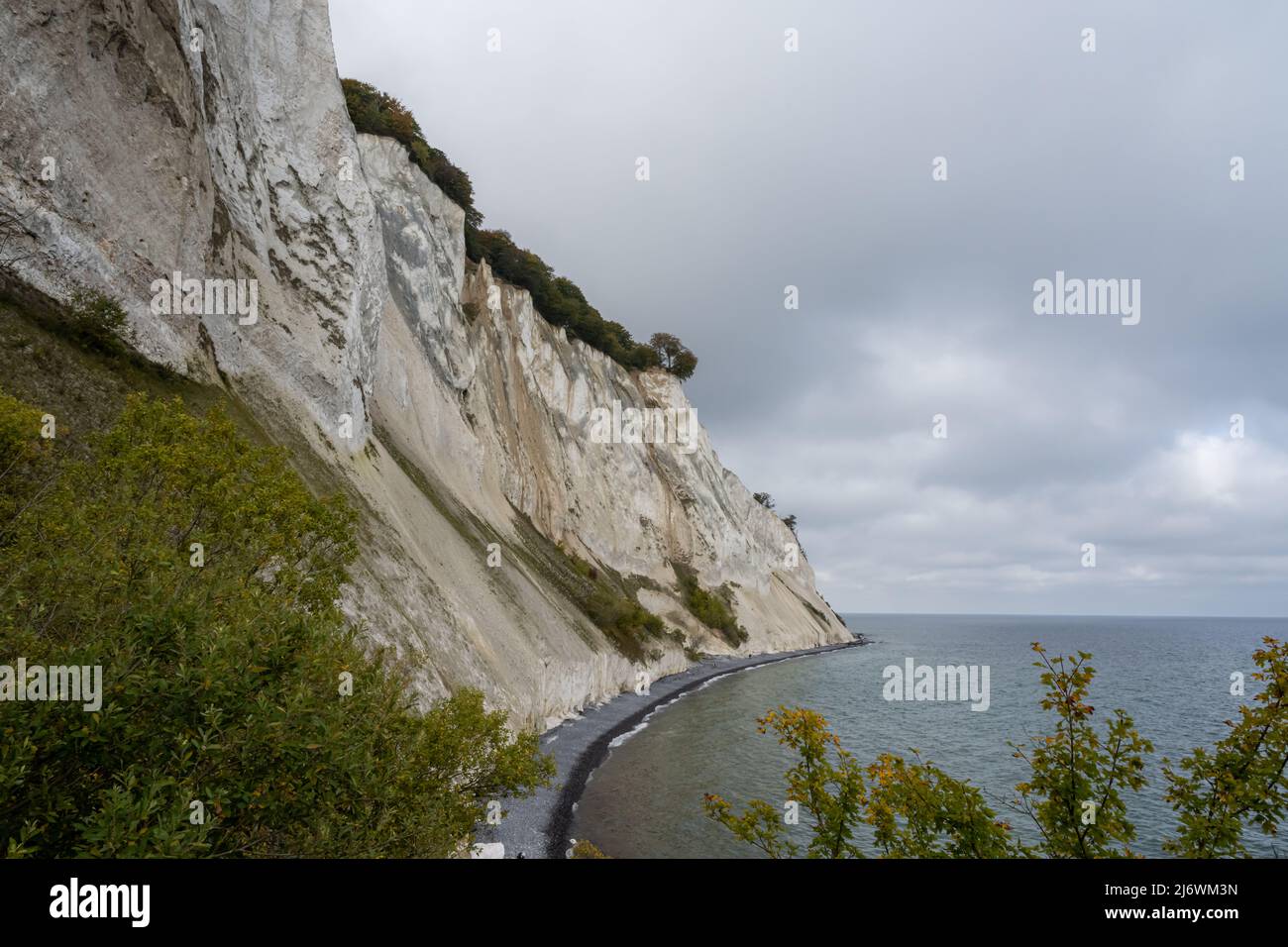 Beautiful chalk cliffs towering over the Baltic Sea. Picture from Mons ...