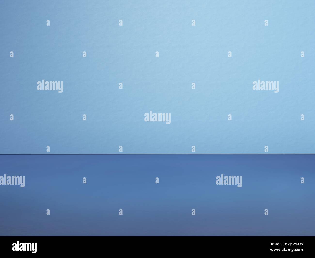 Horizontally divided blue background. Dark floor and light textured ...