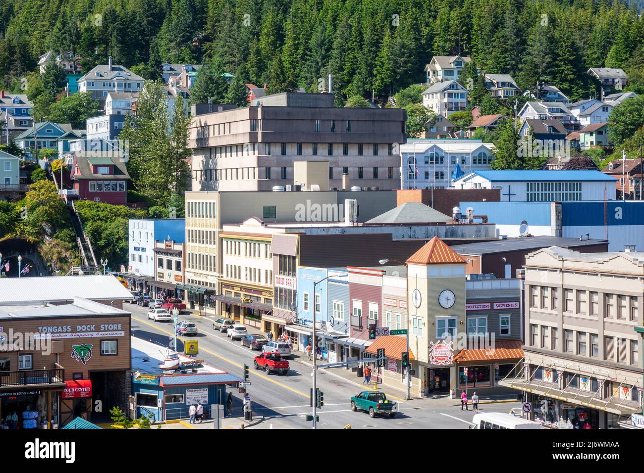 Downtown Business On Front Street In Ketchikan Alaska At The Cruise ...