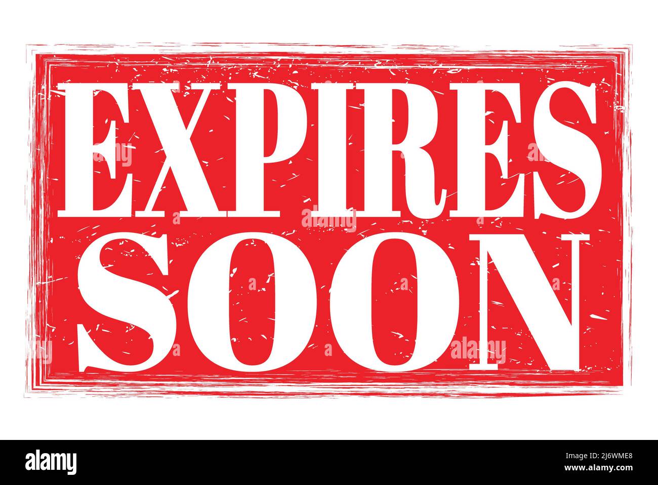 EXPIRES SOON, words written on red grungy stamp sign Stock Photo - Alamy
