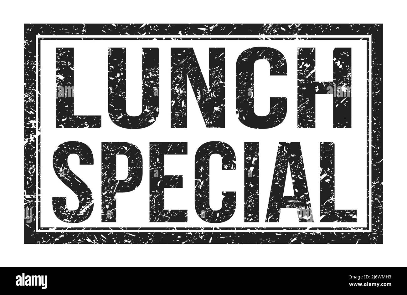 LUNCH SPECIAL, words written on black rectangle stamp sign Stock Photo ...
