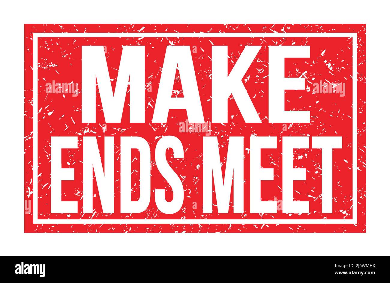MAKE ENDS MEET, words written on red rectangle stamp sign Stock Photo ...