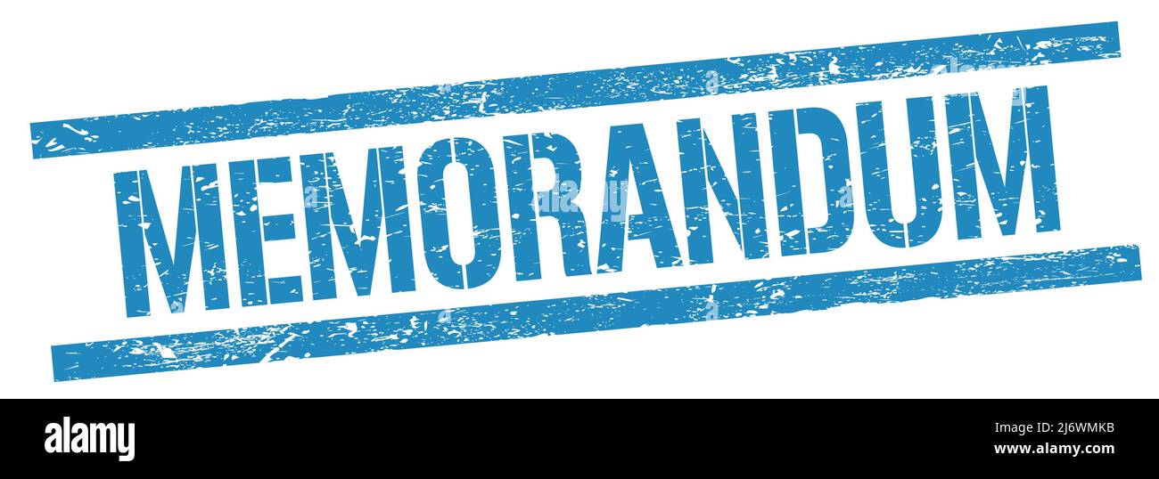 MEMORANDUM text on blue grungy rectangle stamp sign Stock Photo - Alamy