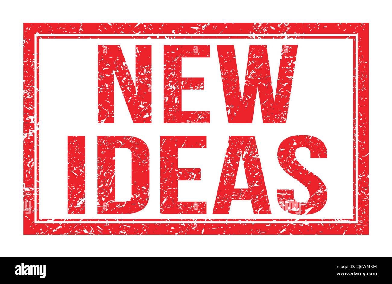 NEW IDEAS, words written on red rectangle stamp sign Stock Photo - Alamy