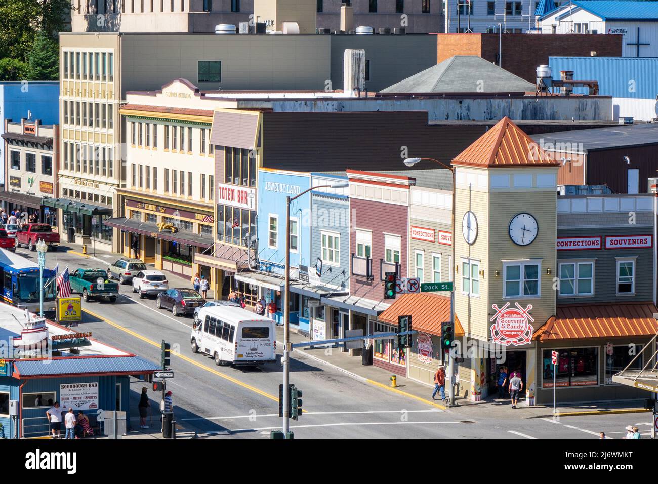 Downtown Business On Front Street In Ketchikan Alaska At The Cruise ...