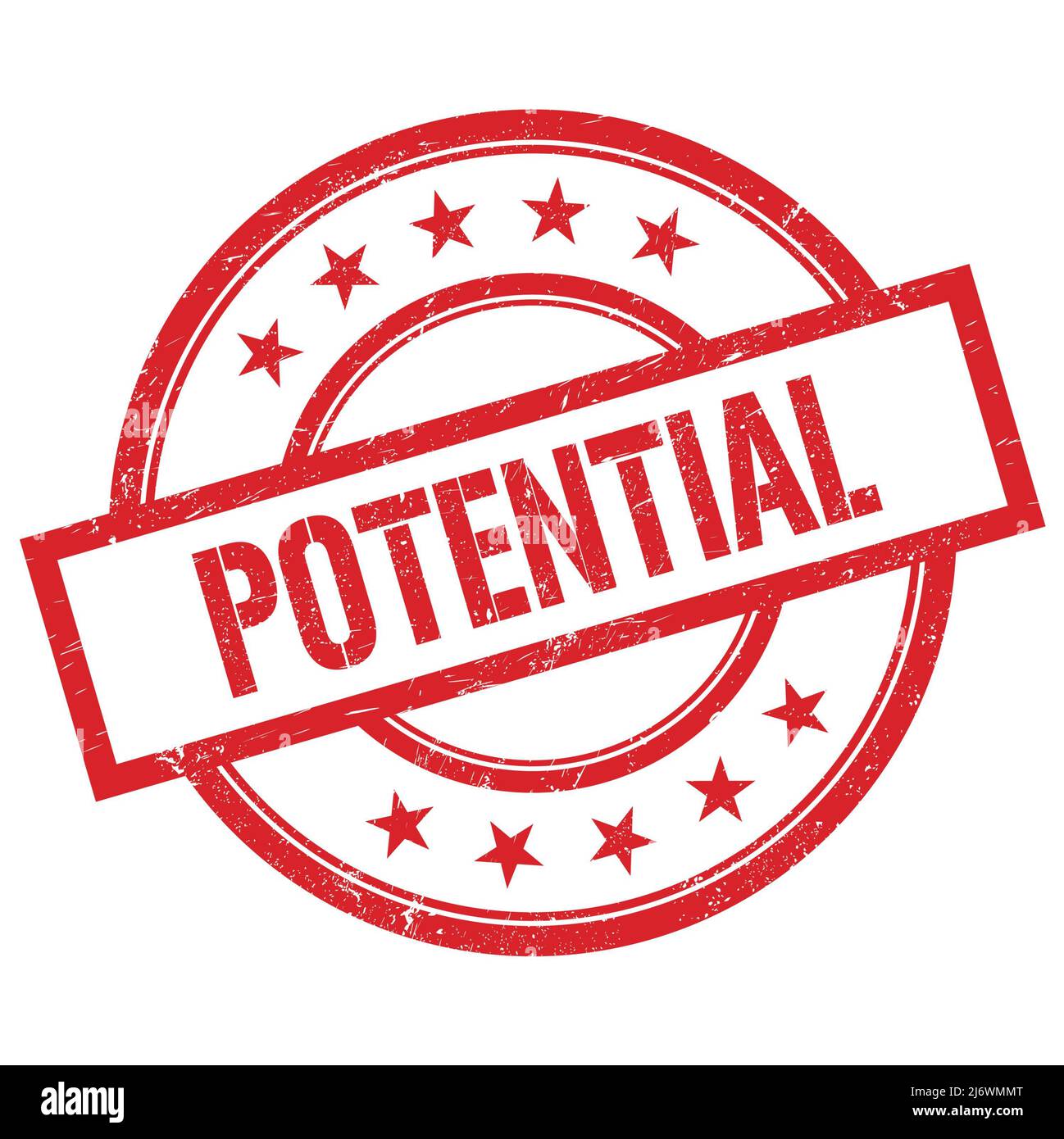 POTENTIAL text written on red round vintage rubber stamp Stock Photo ...