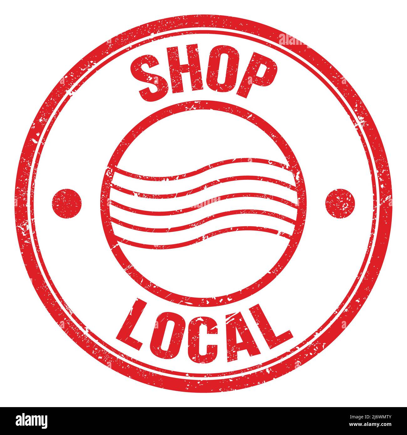 SHOP LOCAL text written on red round postal stamp sign Stock Photo - Alamy