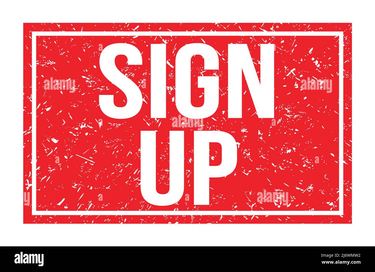 SIGN UP, words written on red rectangle stamp sign Stock Photo - Alamy