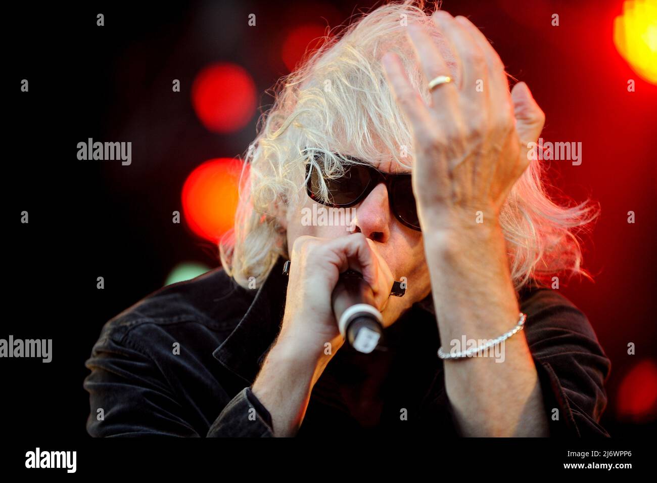 Sir Bob Geldof Lead singer of The Boomtown Rats performs live on stage ...