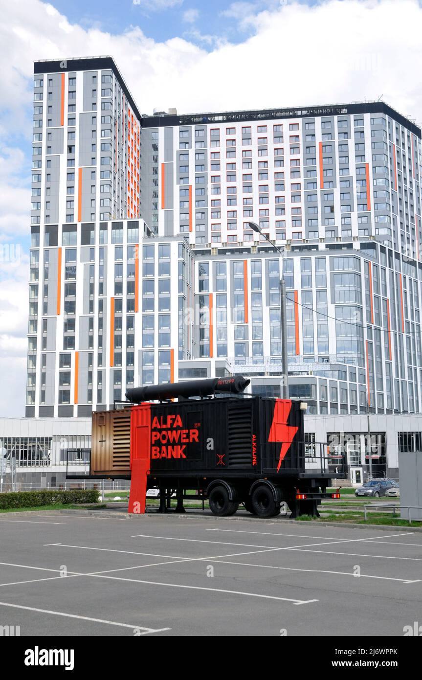 Moscow, Russia - May 1, 2022: Industrial mobile diesel generator for ...