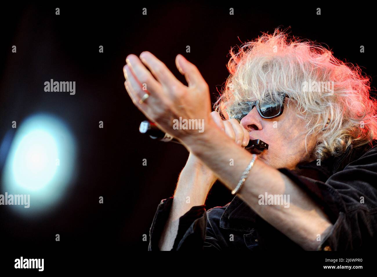 Sir Bob Geldof Lead singer of The Boomtown Rats performs live on stage ...